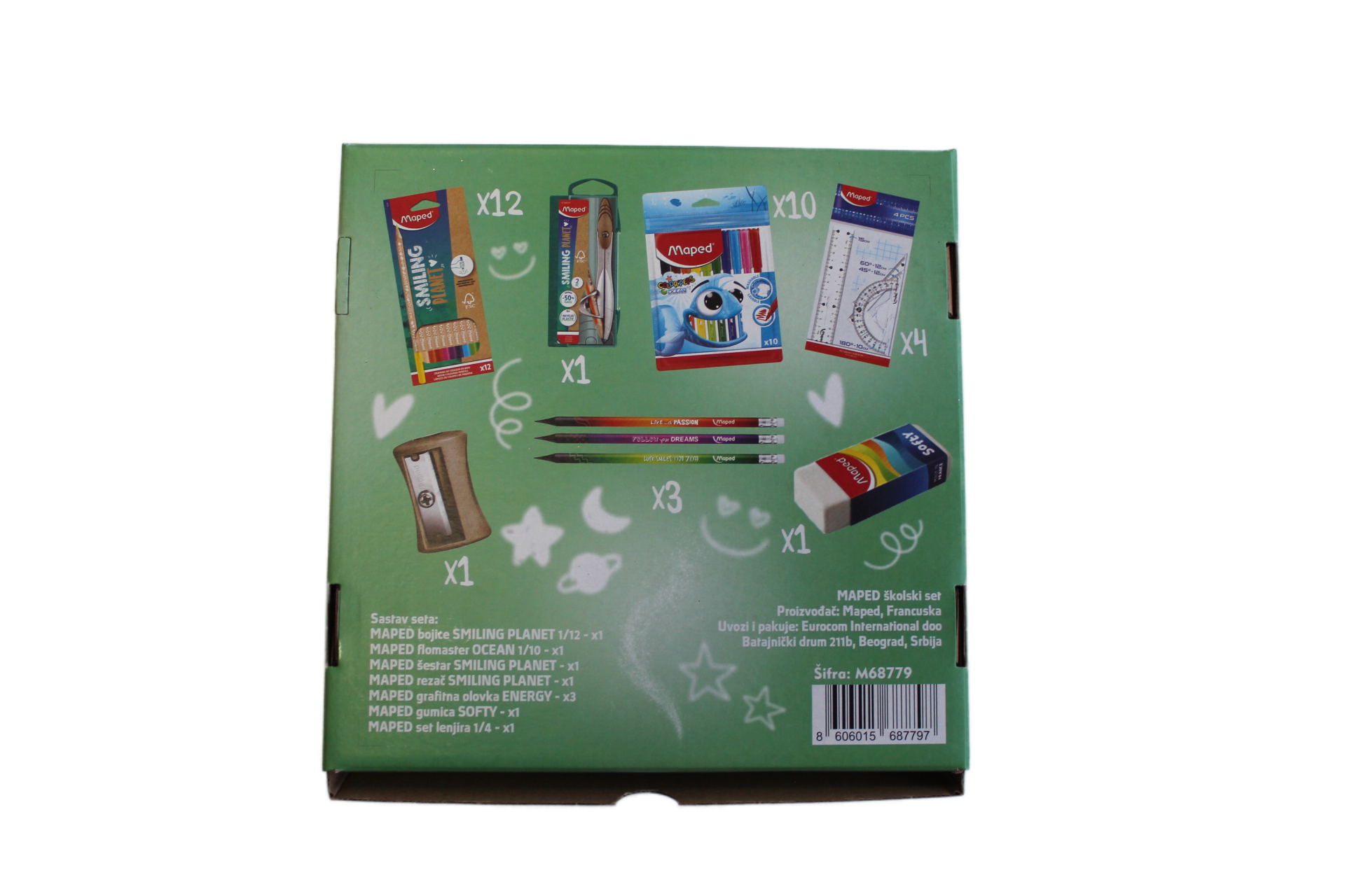 MAPED školski set – Smiling planet - Papagaj
